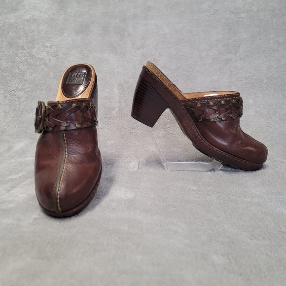 Frye | Shoes | Frye 730 Candice Woven Clog Womens 75m Brown Leather ...